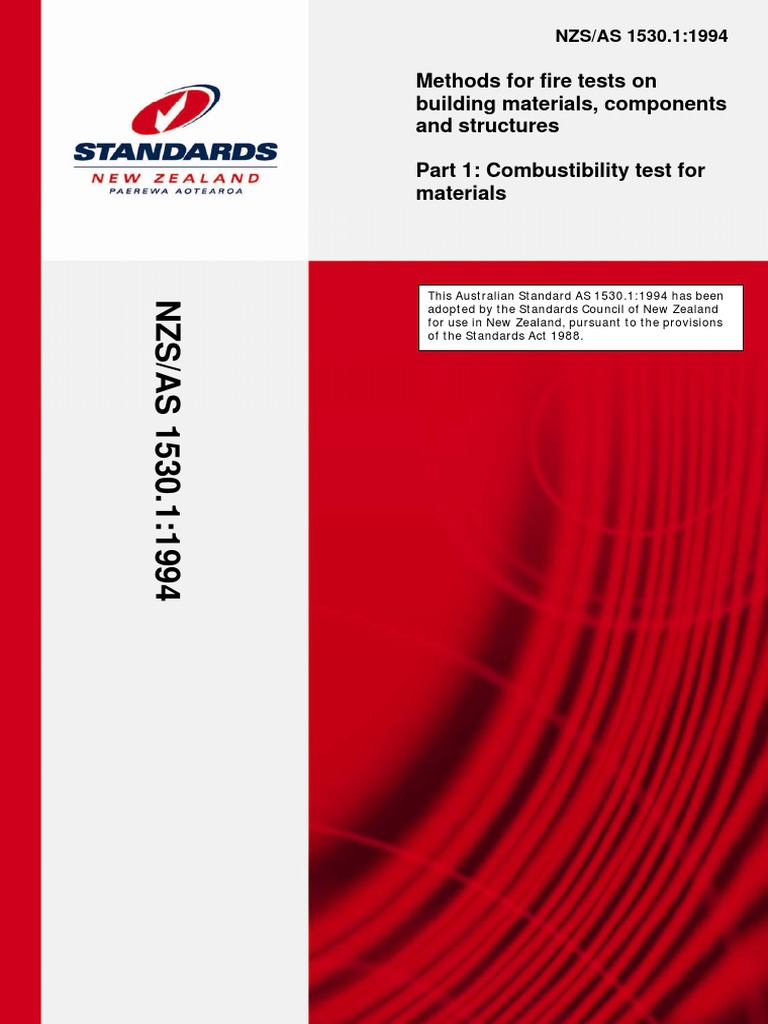 AS1530.1 1994 Part 1 Combustibility Test For Materials | PDF ...