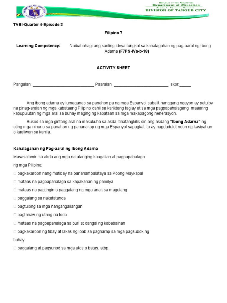Filipino 7 Q4 Week 3 SLM | PDF