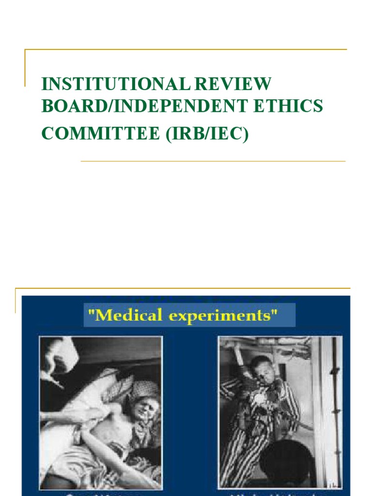 Institutional Review Board/Independent Ethics Committee (Irb/Iec) | PDF ...