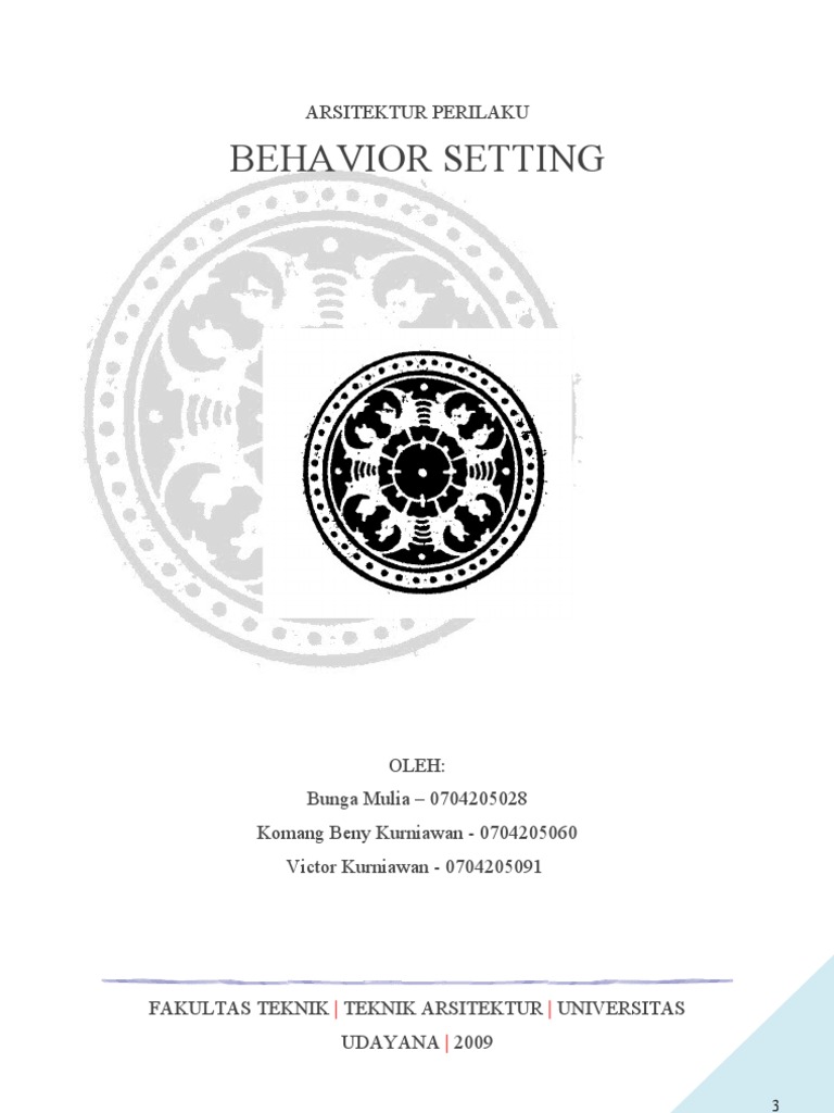 Behavior Setting | PDF