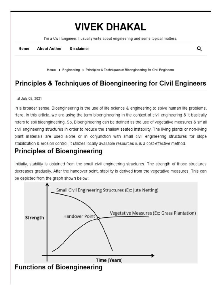 Principles & Techniques of Bioengineering For Civil Engineers - VIVEK ...