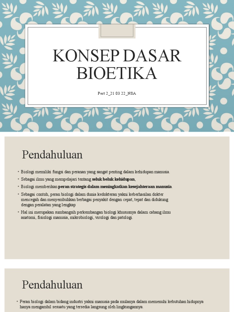 Dasar Bioetika dan Etika Biologi | PDF | Ilmu Sosial | Kesehatan Holistik