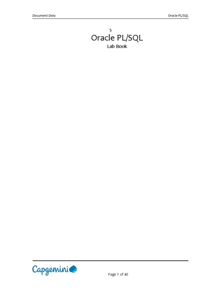 NEW-Oracle PLSQL Labbook | PDF | Pl/Sql | Subroutine