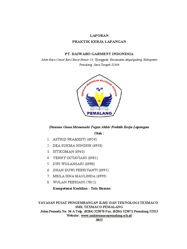 Laporan PKL Tata Busana | PDF