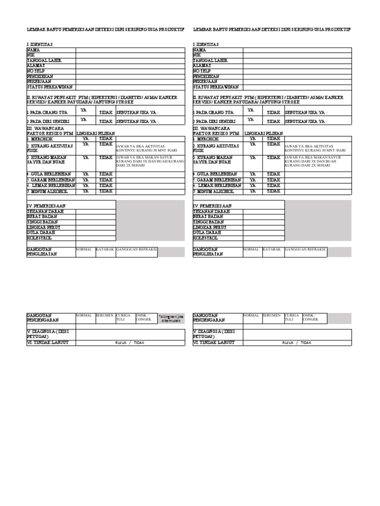 Form Bantu Skrining | PDF