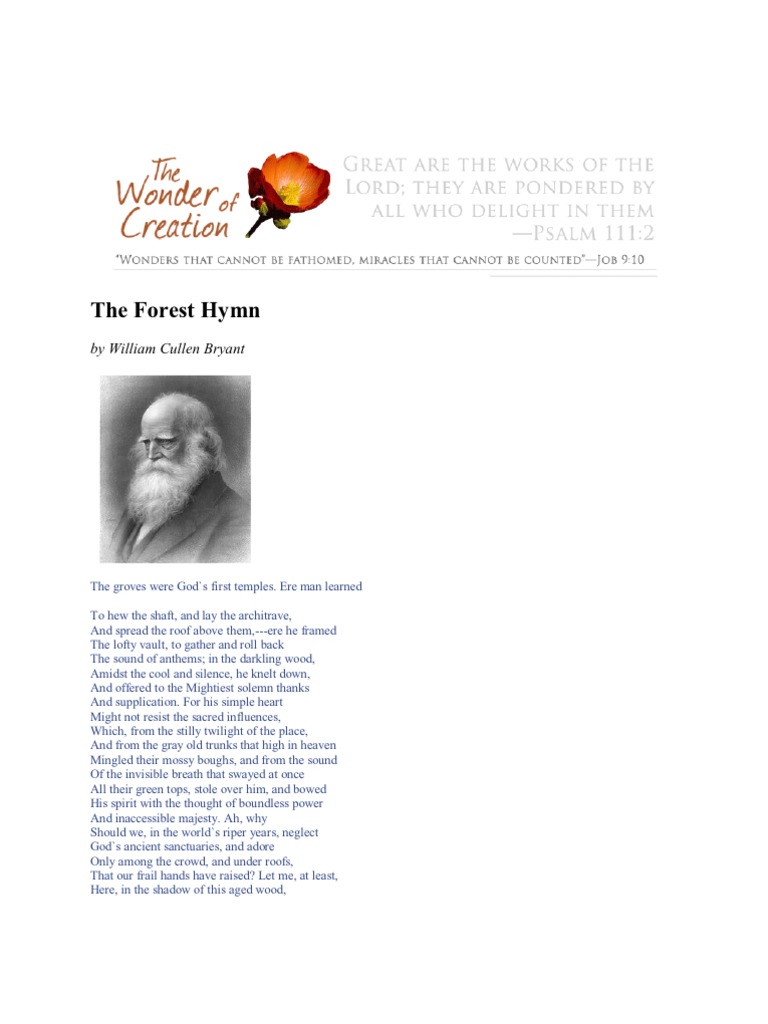 The Forest Hymn by William Cullen Bryant | PDF | Poetry