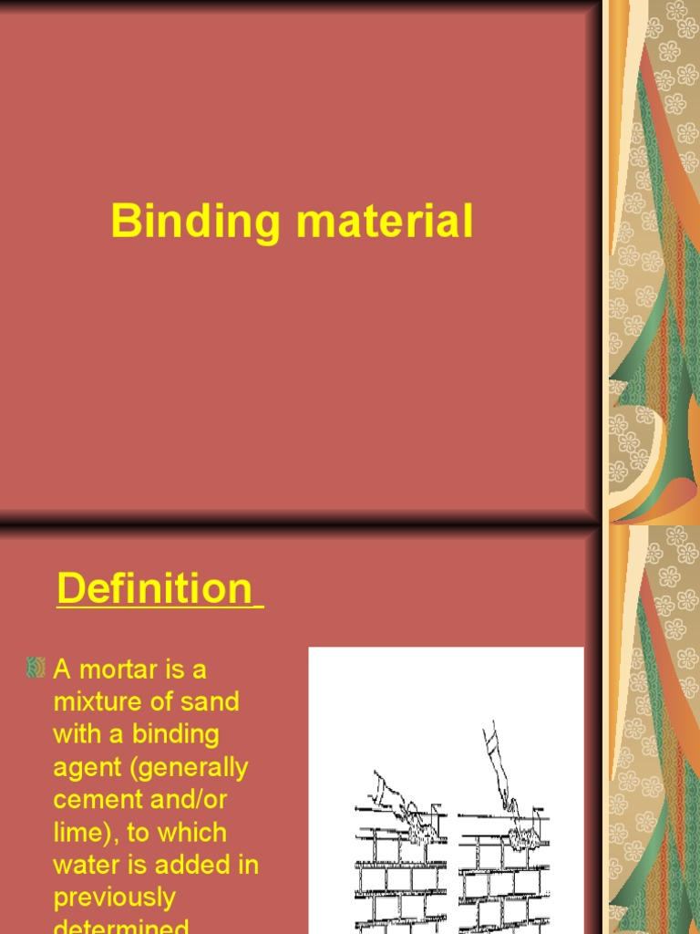 Lecture 2 MORTAR (Binding Material) | PDF | Mortar (Masonry) | Lime ...