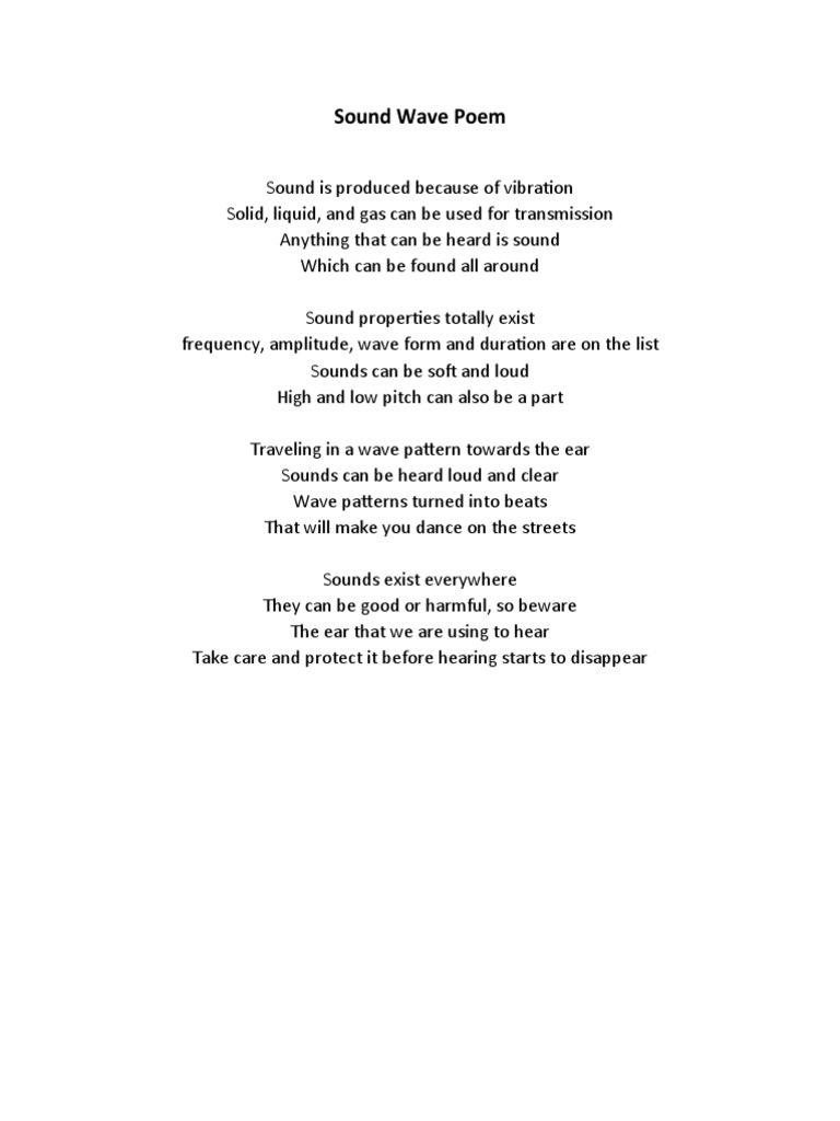 Sound Wave Poem | PDF