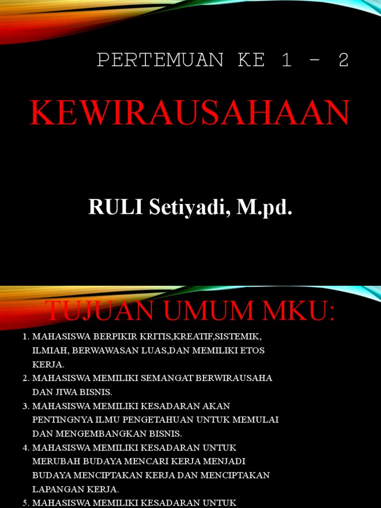Kewirausahaan 1 Fix | PDF