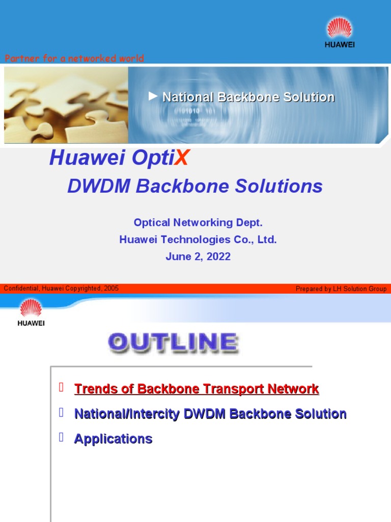 Huawei Opti: DWDM Backbone Solutions | PDF | Wavelength Division ...