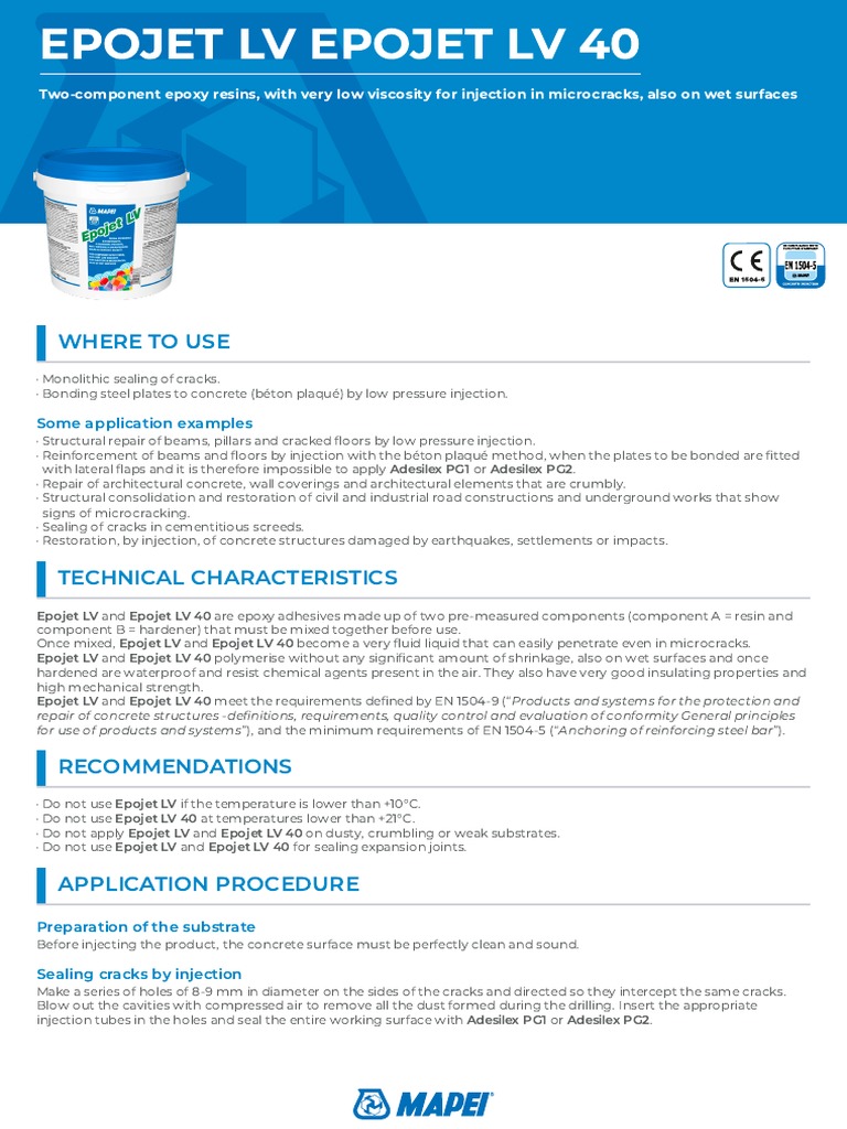 Where To Use: Two-Component Epoxy Resins, With Very Low Viscosity For ...