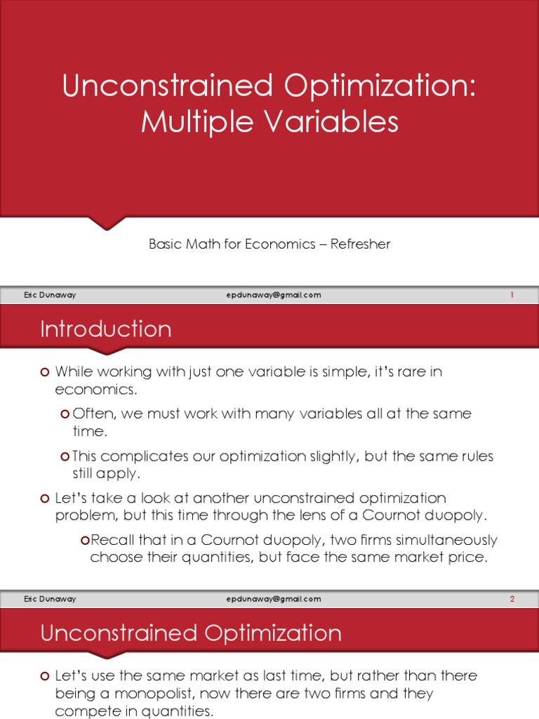 3.2-Unconstrained-Optimization-Multiple-Variables | PDF | Mathematical ...