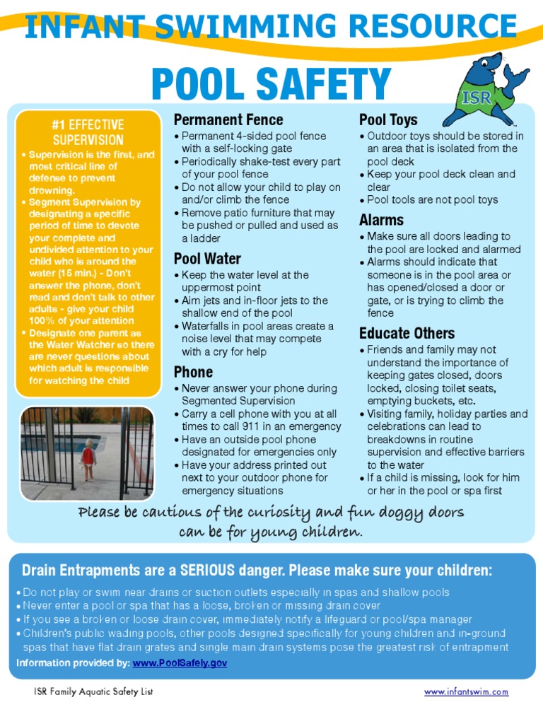 Infant Swimming Resource's Family Aquatic Safety List | PDF | Swimming ...