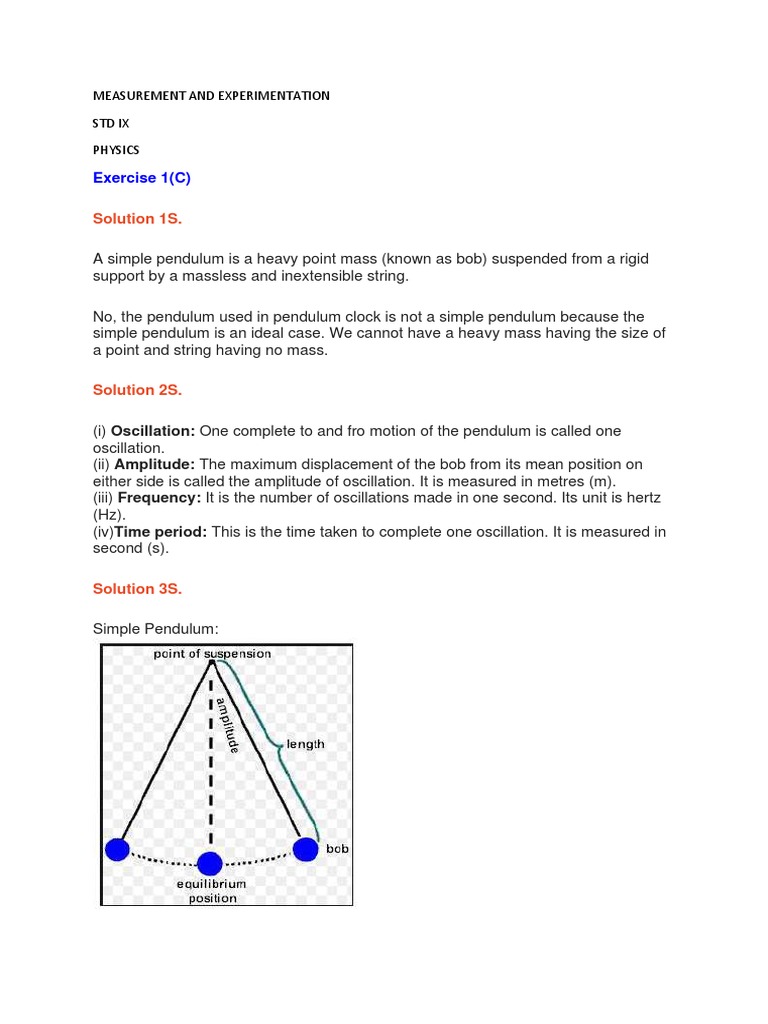 1C Physics | PDF | Pendulum | Oscillation