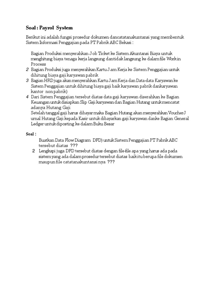 Tugas Kuliah 11 Payroll System | PDF