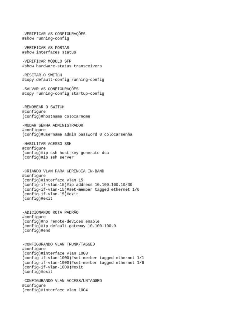 Basic Switch Configuration Guide Commands For Verification Reset 2436
