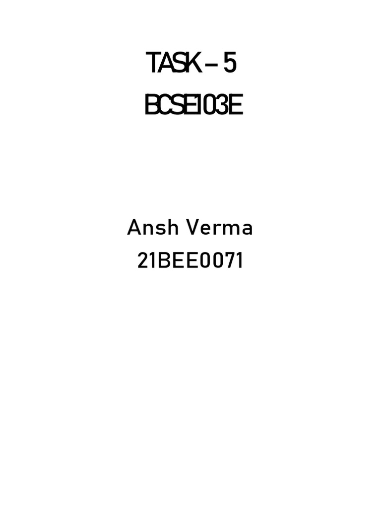 Task - 5 BCSE103E: Ansh Verma 21BEE0071 | PDF | Area | Method (Computer Programming)