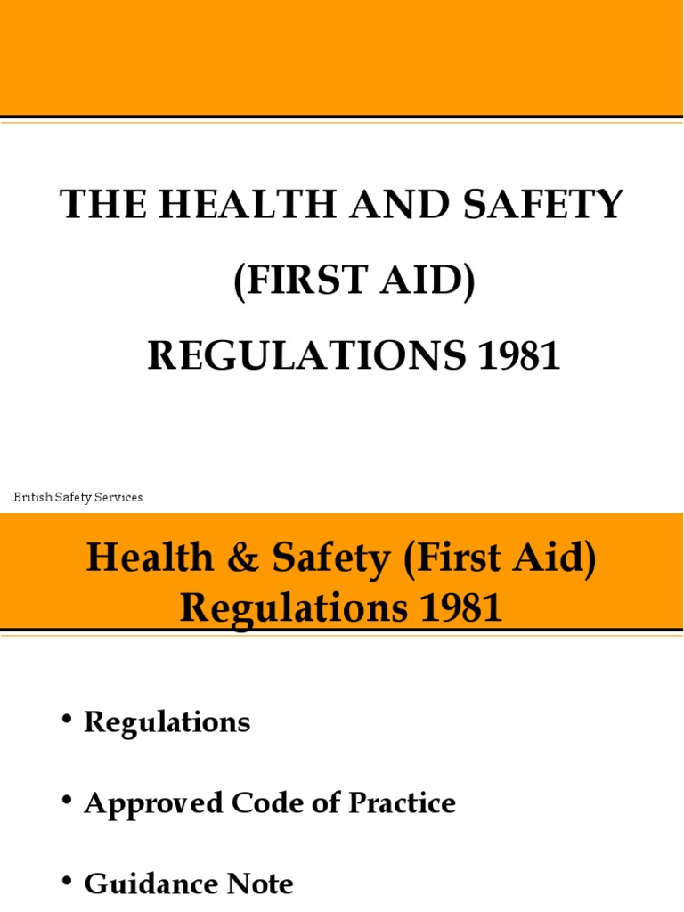The Health and Safety (First Aid) Regulations 1981 | PDF | First Aid ...