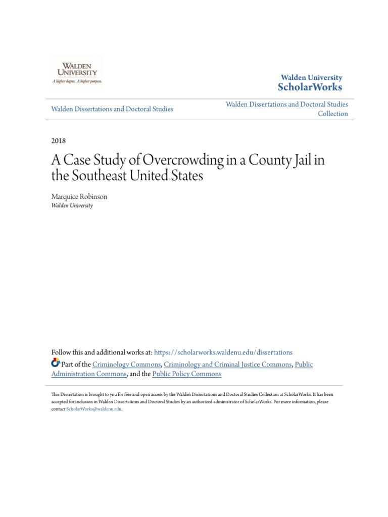 Walden Dissertation Examines Jail Overcrowding | PDF | Prison | Case Study