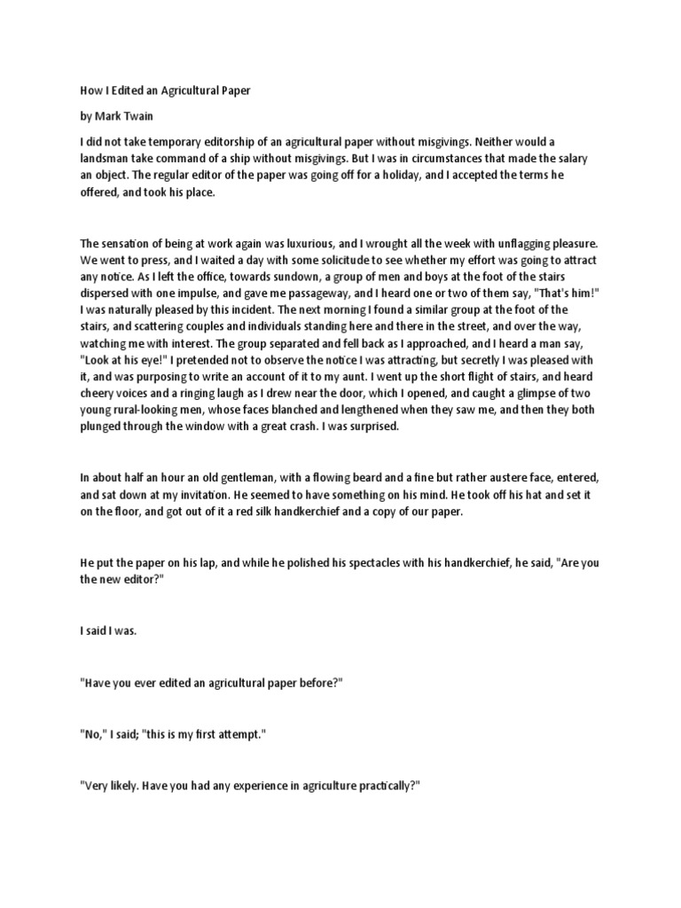 How I Edited An Agricultural Paper | PDF