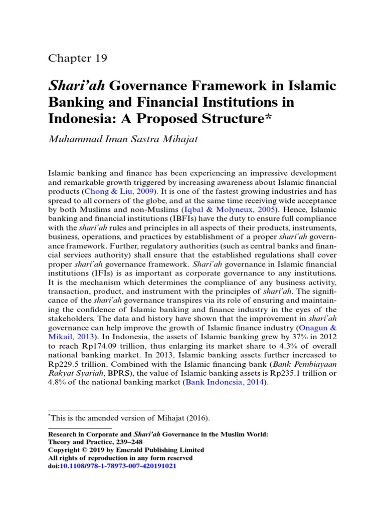 Syariah Governance Framework in Islamic Bankin and Financial ... Syariah Governance Framework in Islamic Bankin and Financial ...