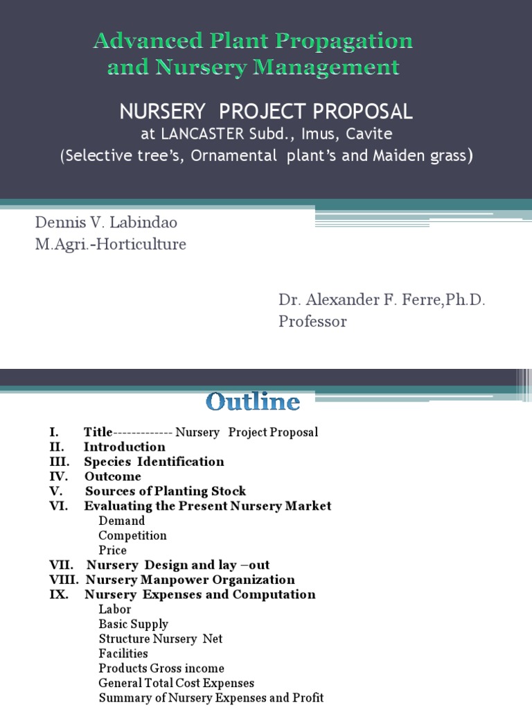 Nursery Project Proposal Overview | PDF | Plant Nursery | Plants