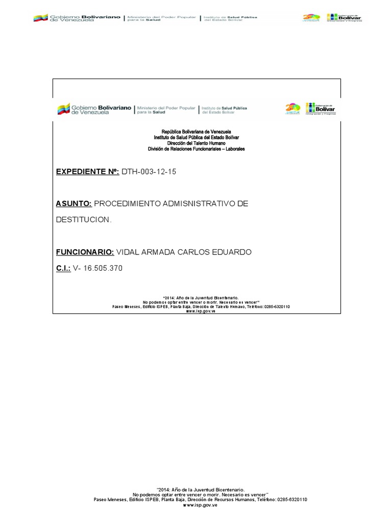 Procedimiento de Destitucion | PDF | Venezuela | El proceso de destitución