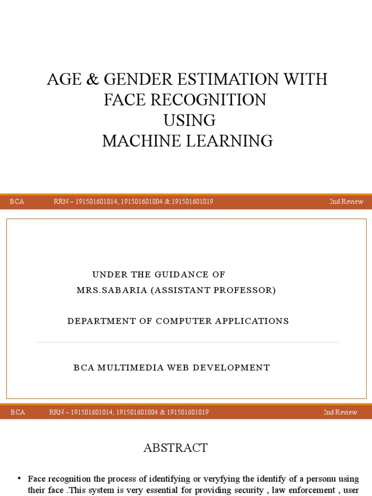 Machine Learning Based Age And Gender Estimation Using Face Recognition Pdf Face