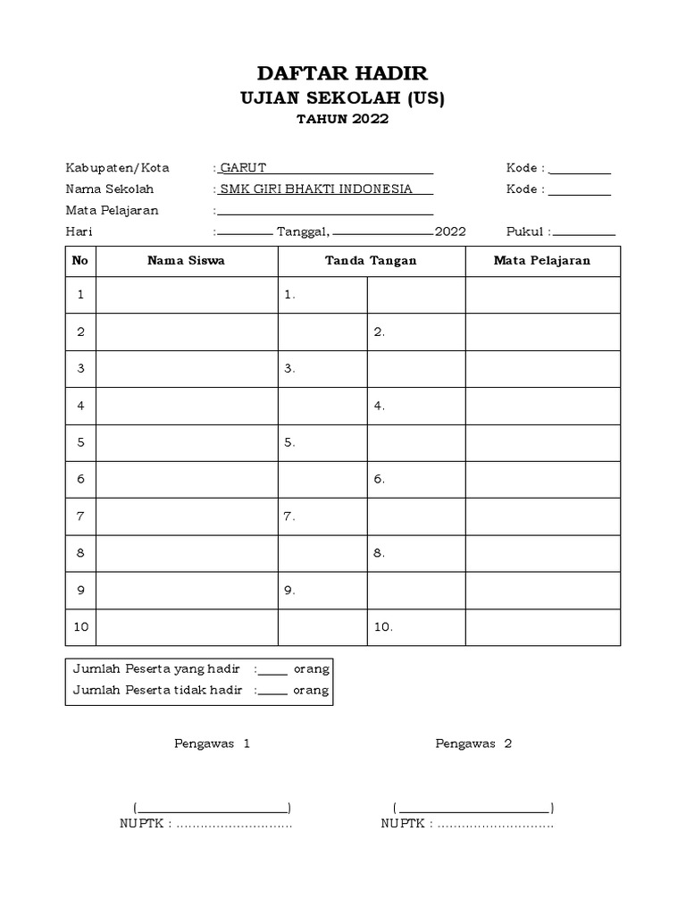 Daftar Hadir + Berita Acara | PDF