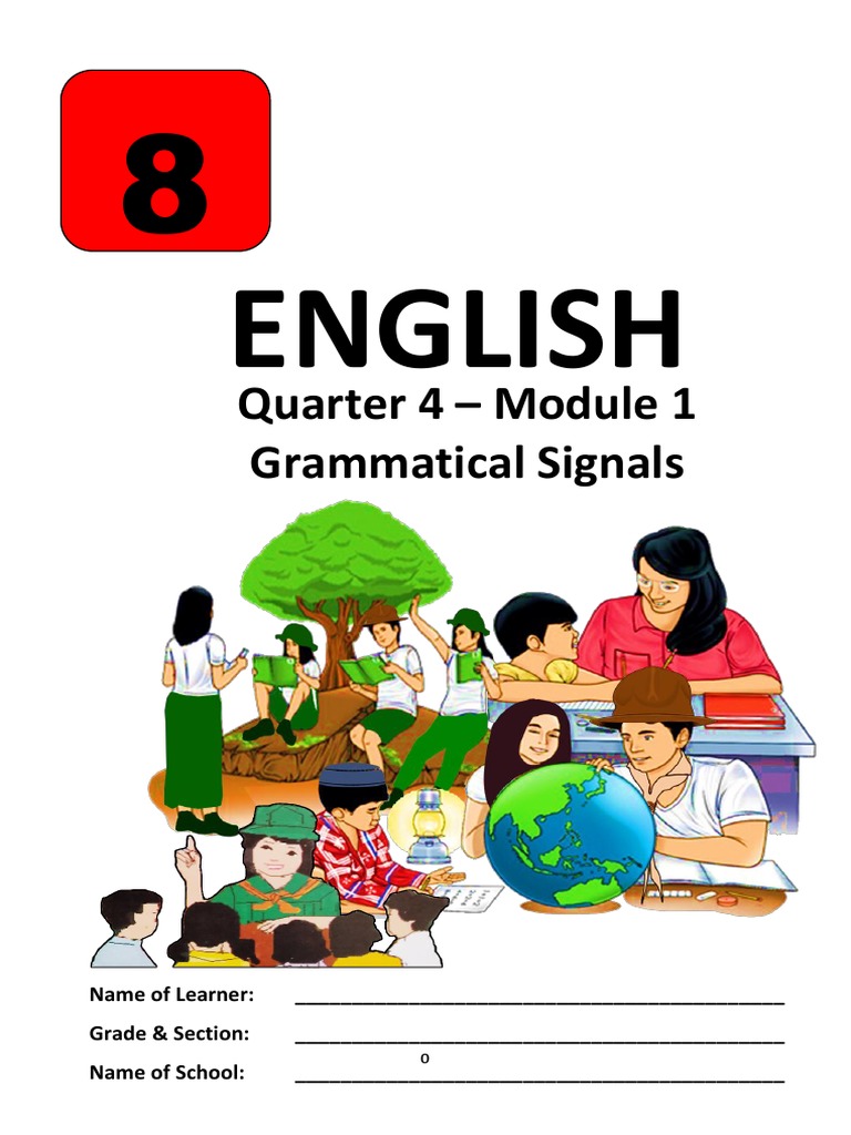 English: Quarter 4 - Module 1 Grammatical Signals | PDF | Grammar ...