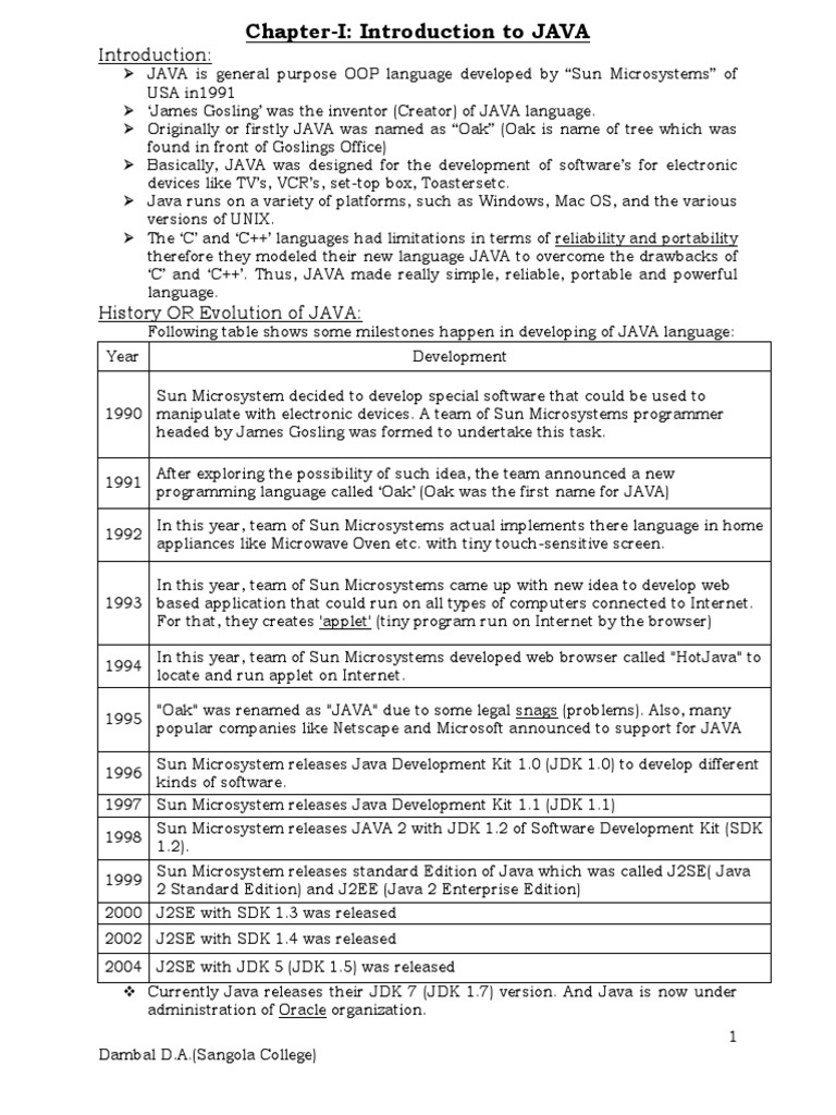 Java Intro Pdf Java Programming Language Java Virtual Machine