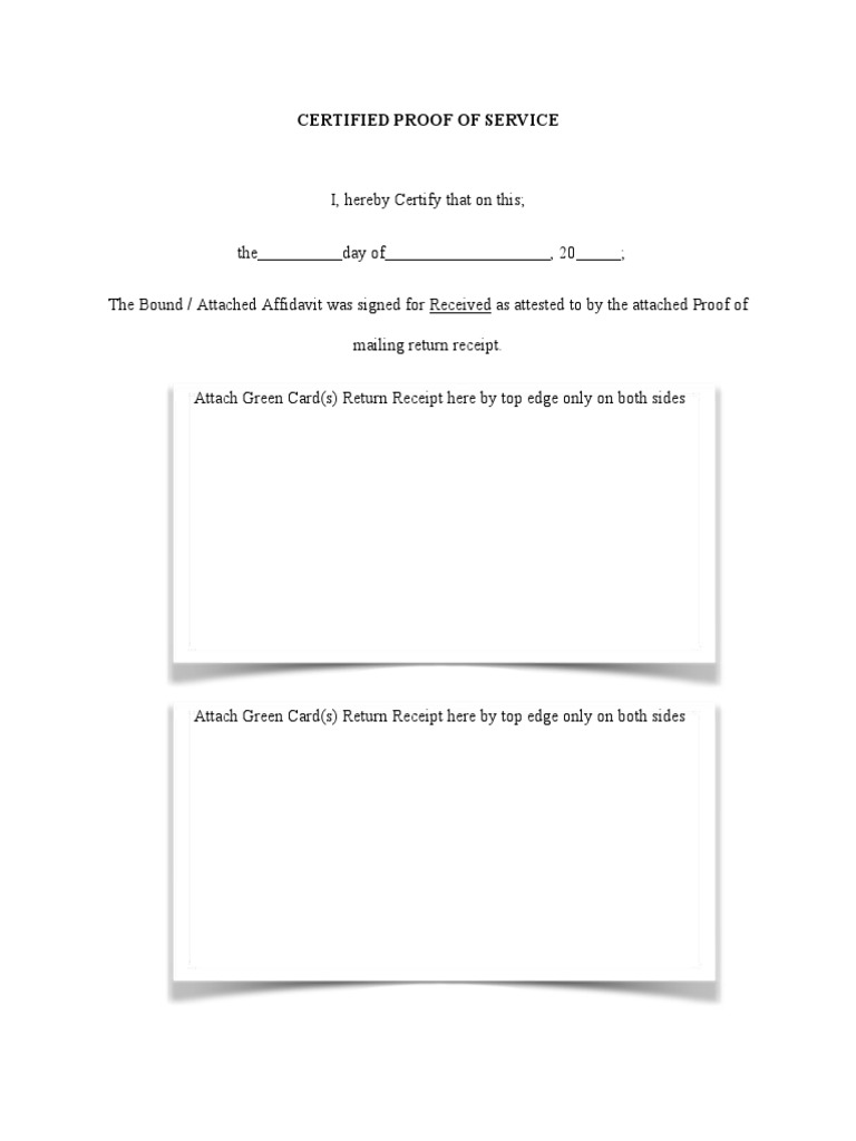 Certified Proof of Service - 4 Cards | PDF | Finance & Money Management