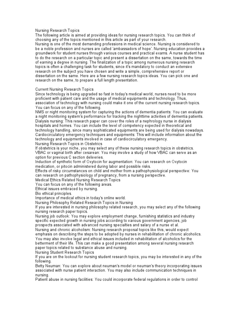 Research | PDF | Nursing | Thesis