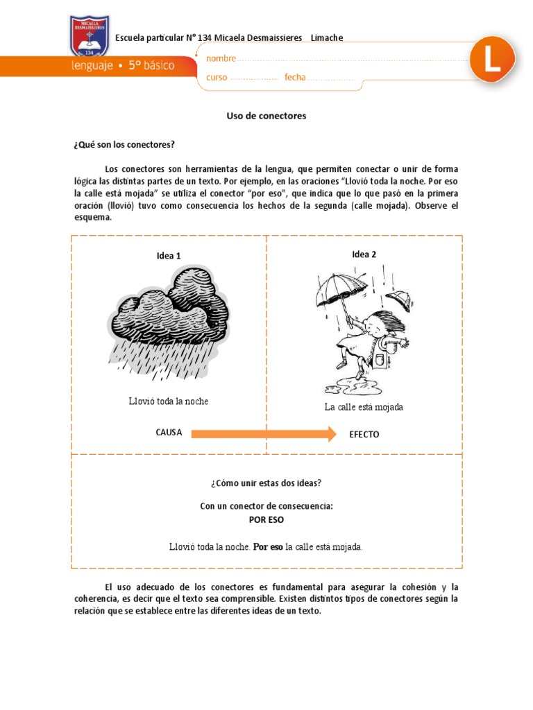 Guía Conectores 5° | PDF