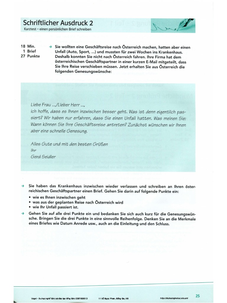 Schreiben TELC B1 | PDF