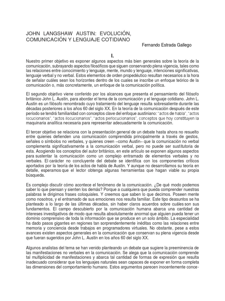 John Austin | PDF | Comunicación | Mente