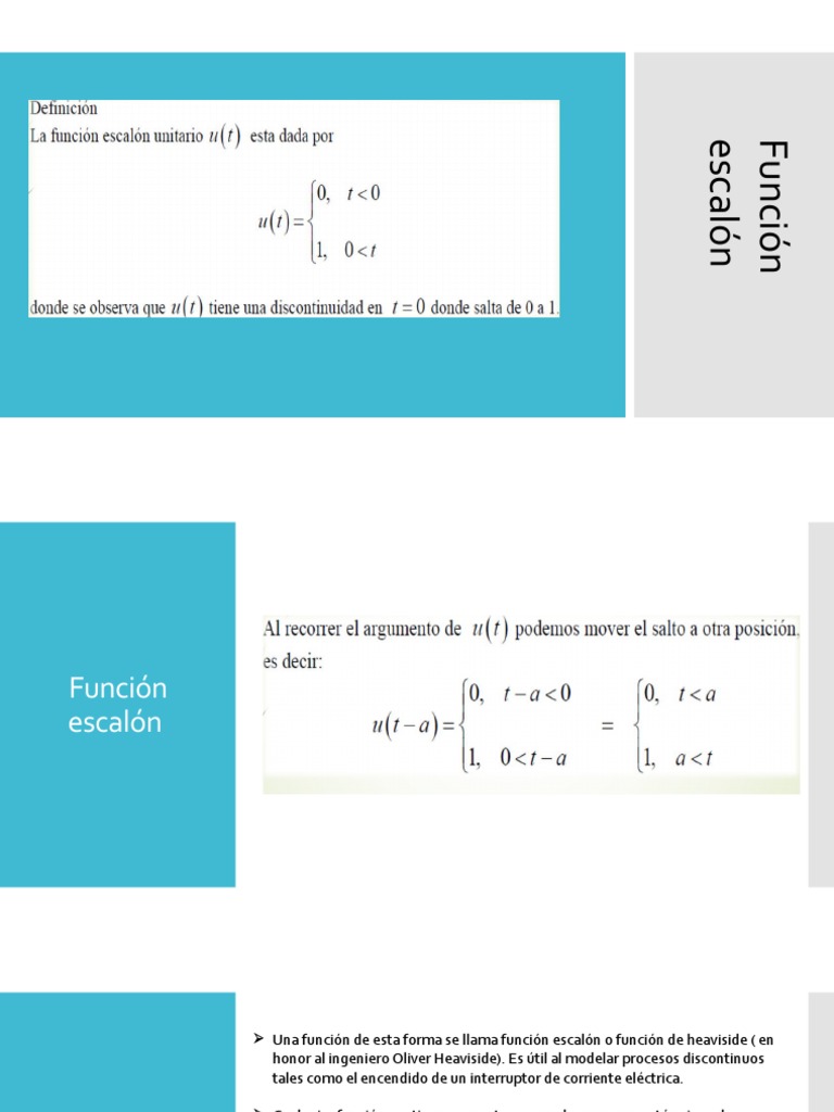 Funcion Escalon y Rampa | PDF | Funcion exponencial | Matemáticas