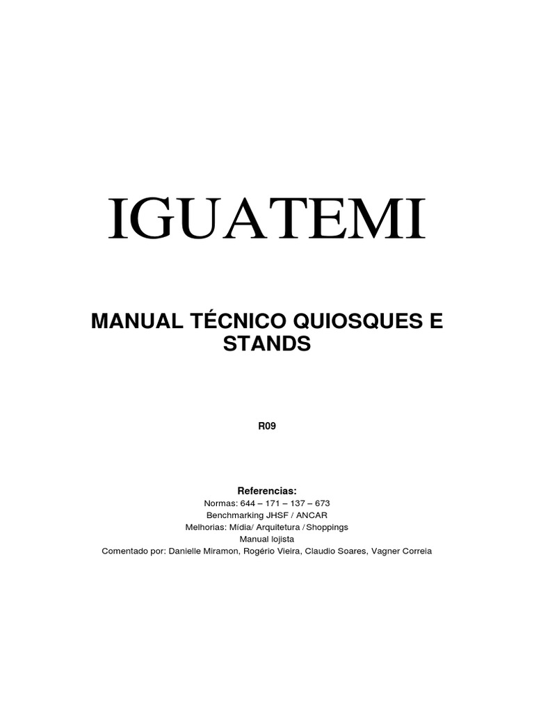 MANUAL PARA QUIOSQUES - R09 Com Anexo | PDF | Iluminação pública ...