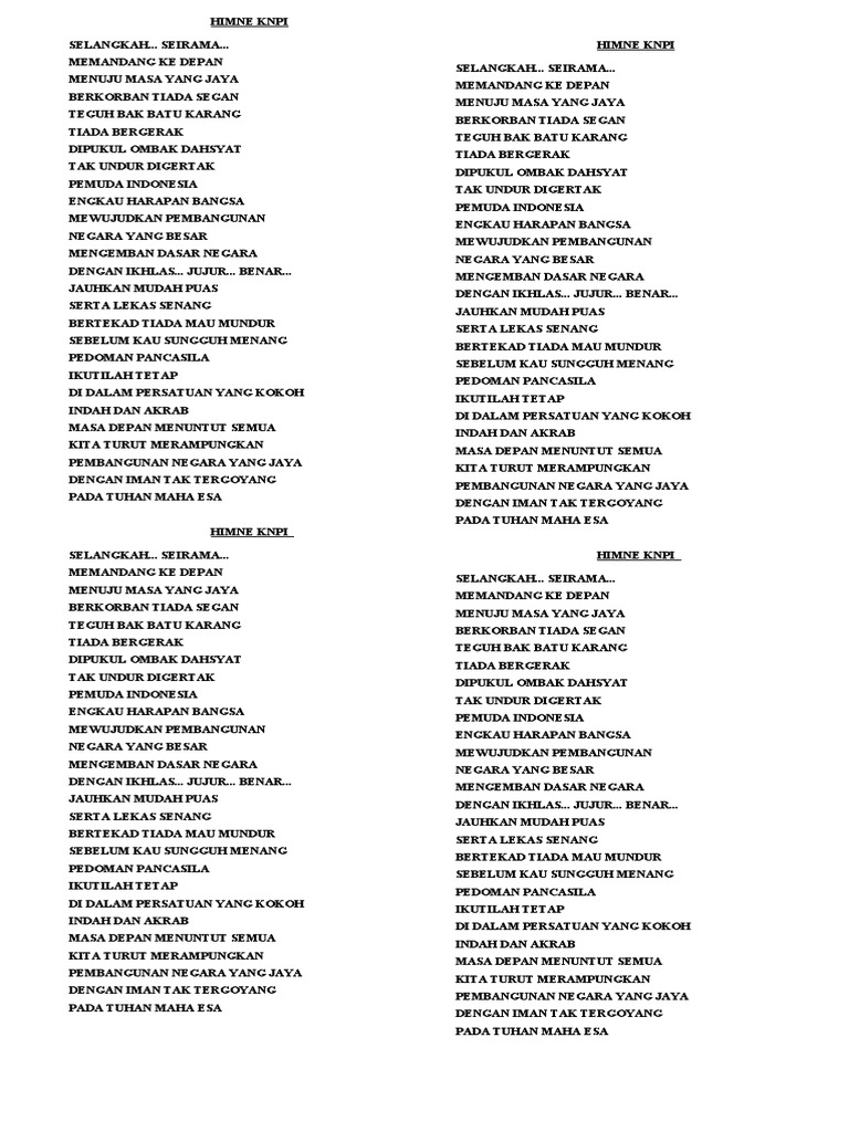 Teks Himne KNPI | PDF