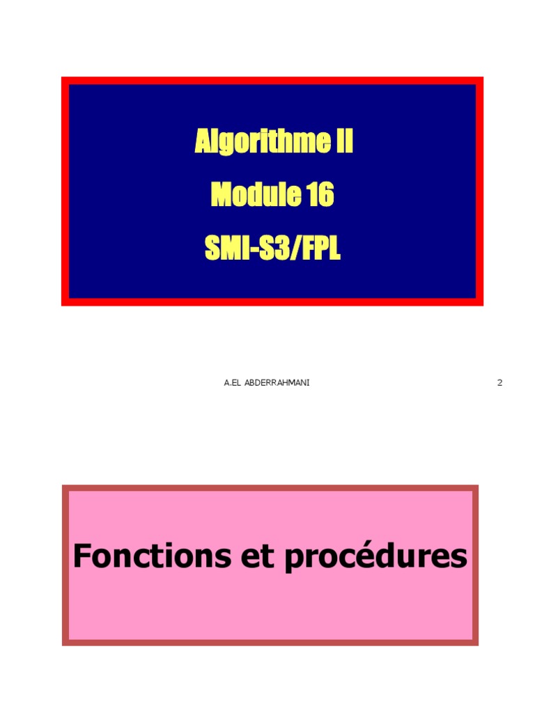 Cours Algorithme | PDF | Paramètre (Programmation informatique) | Informatique théorique
