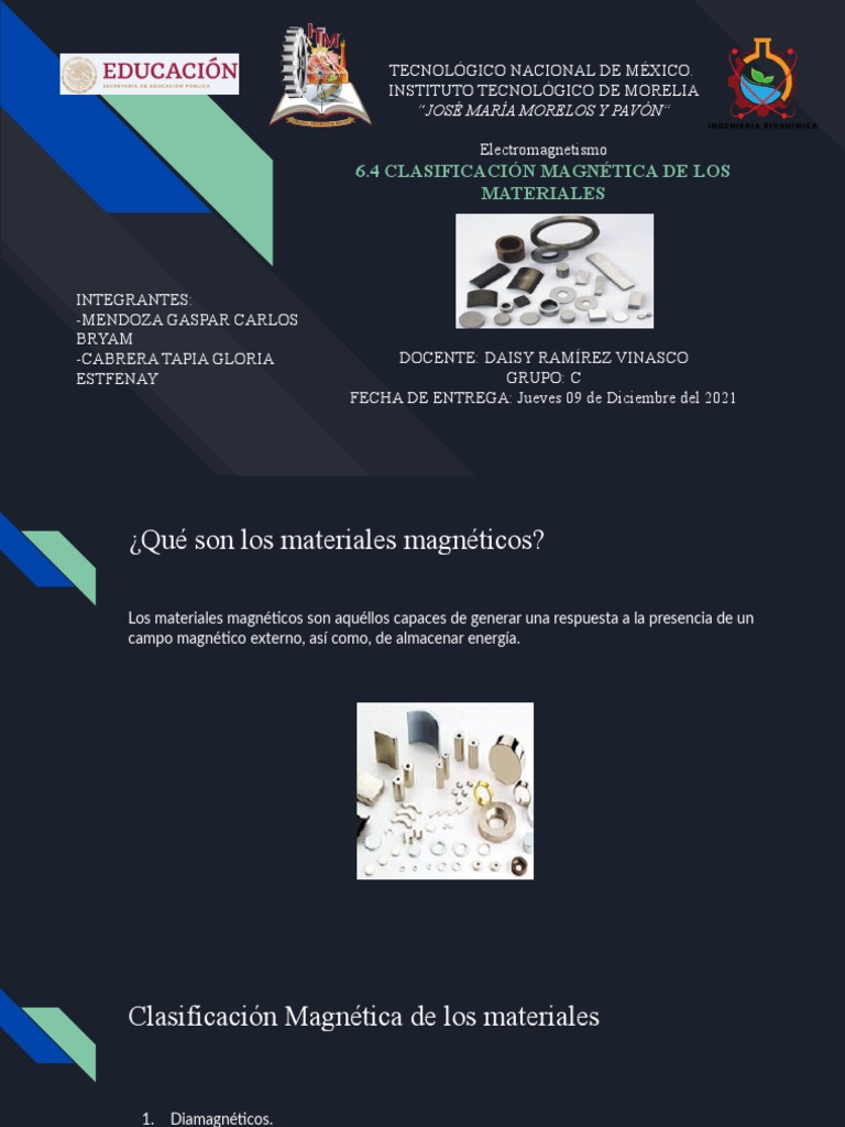 Clasificación Magnética de Los Materiales. | PDF | Campo magnético ...