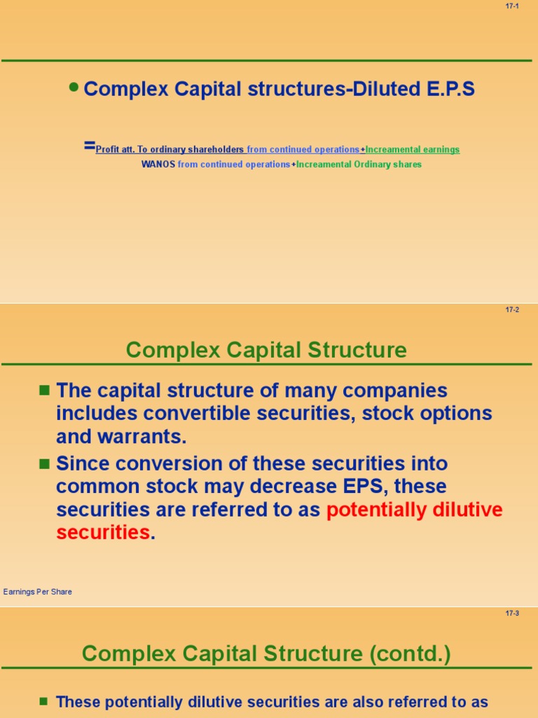 Complex Capital Structures-Diluted E.P.S : Profit Att. To Ordinary ...