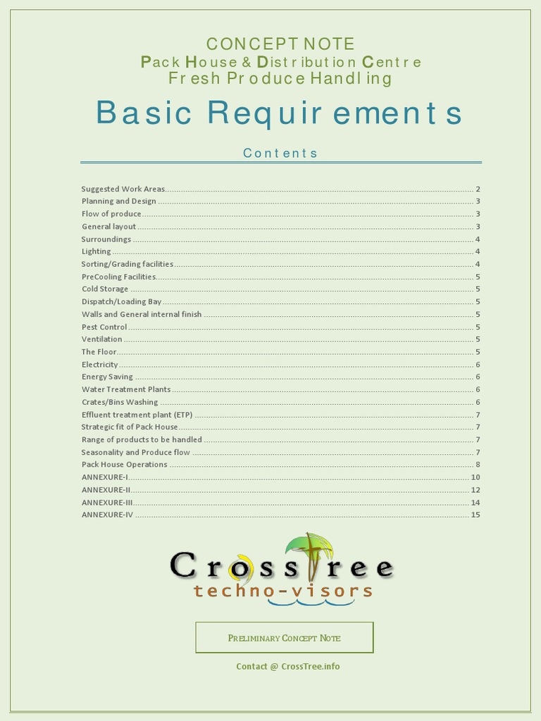 Basic Requirements: P H D C Fresh Produce Handling | PDF | Vegetables ...