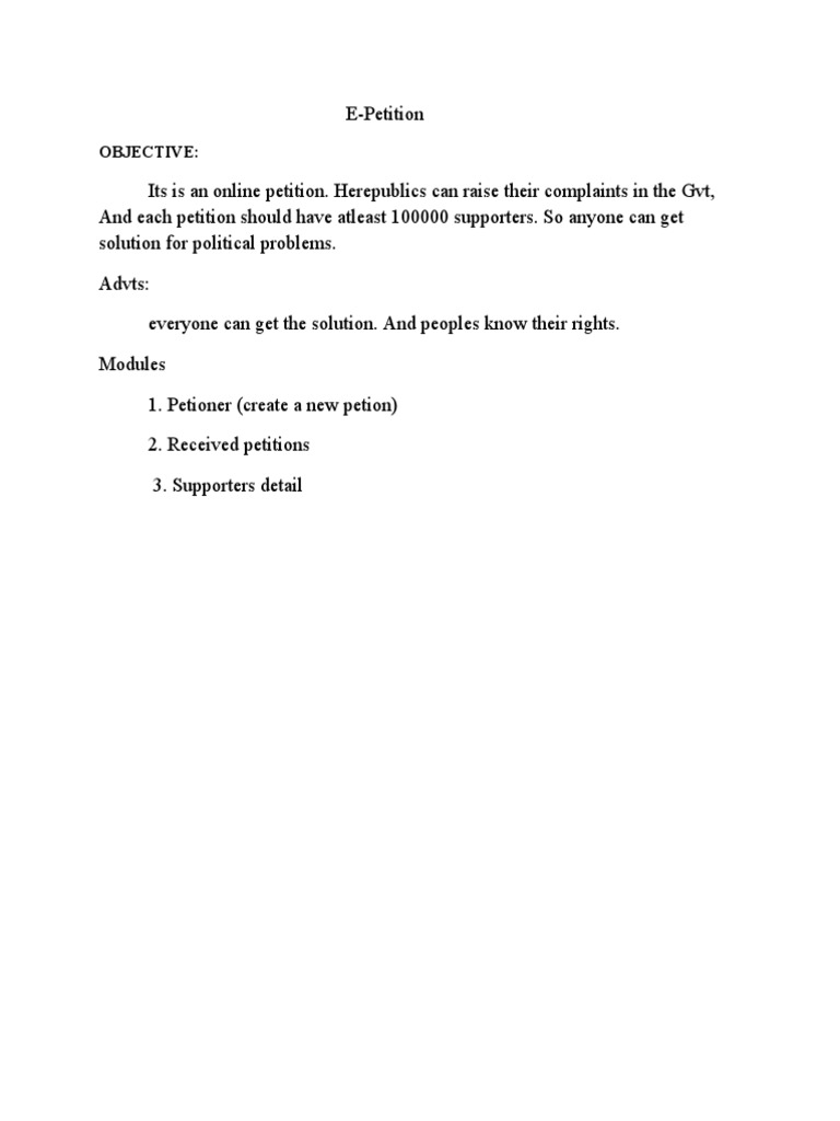 E-Petition Using | PDF