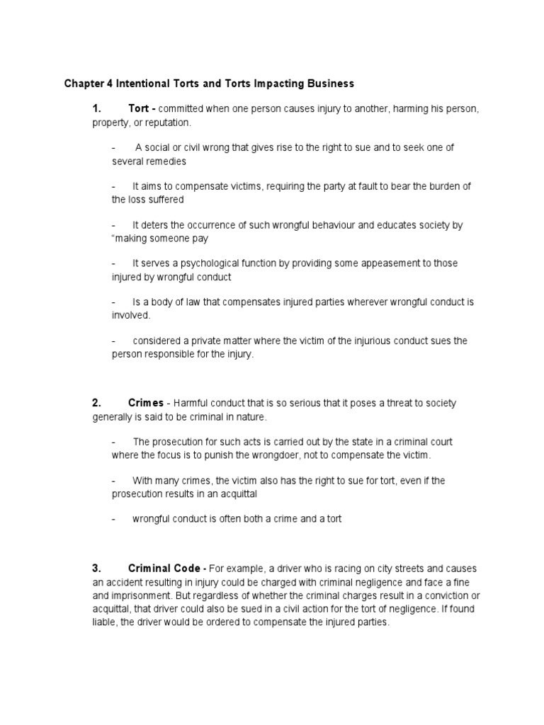 Understanding Business Torts and Liability | PDF | Tort | Defamation