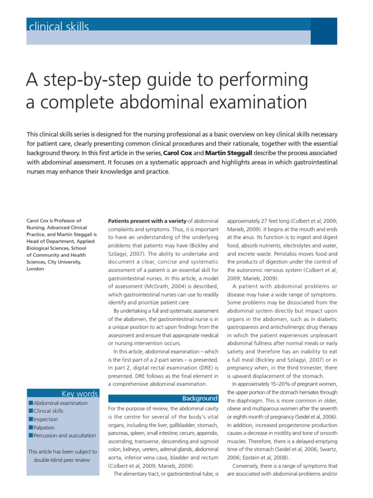 A Step-By-Step Guide To Performing A Complete Abdominal Examination ...