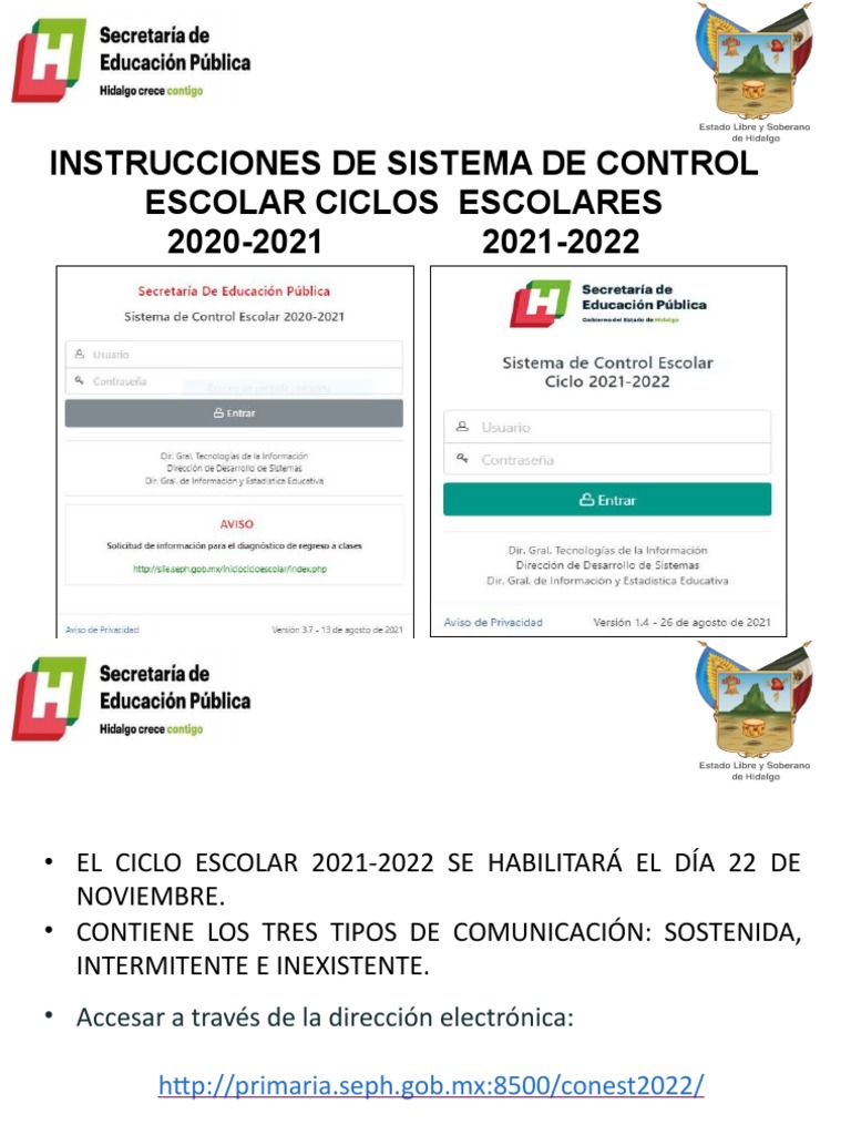 Instrucciones Sistema Control Escolar | PDF