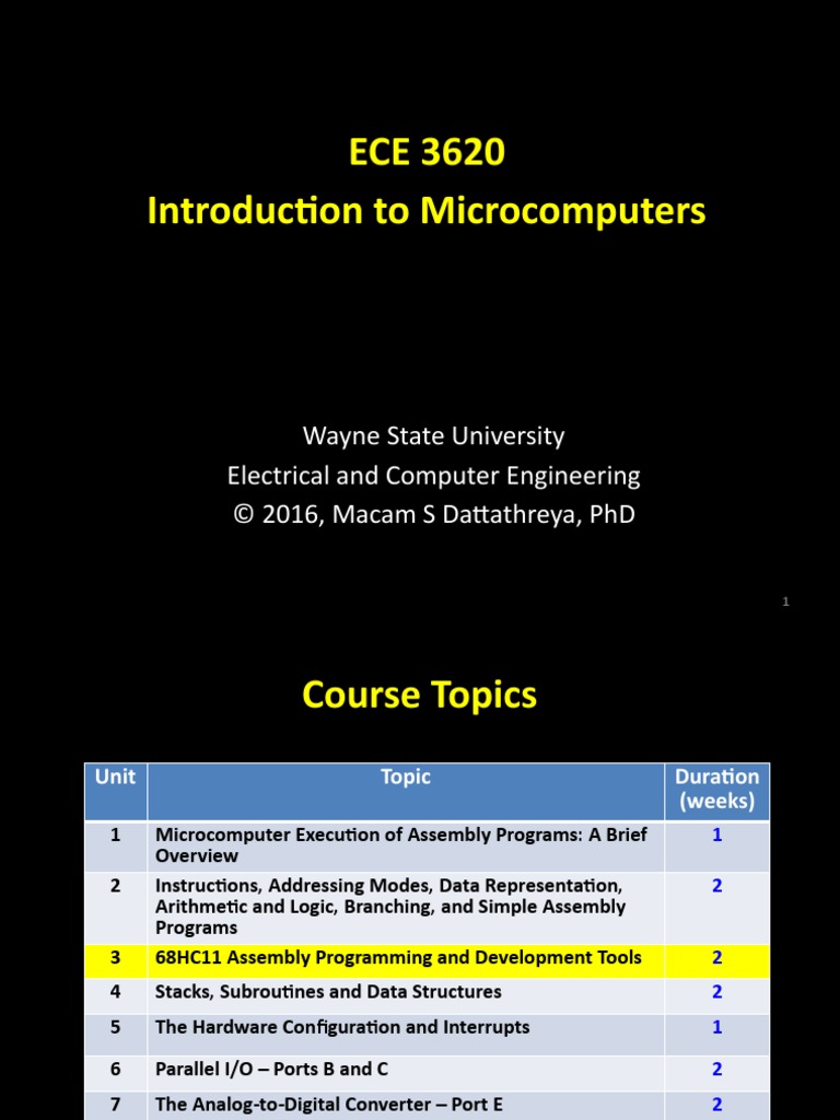 ECE 3620 Introduction To Microcomputers | PDF | Read Only Memory | Random Access Memory