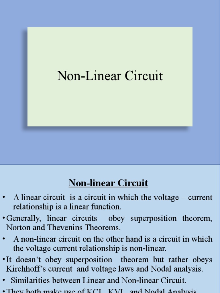 Non - Linear Circuit | PDF | Electrical Network | Network Analysis ...