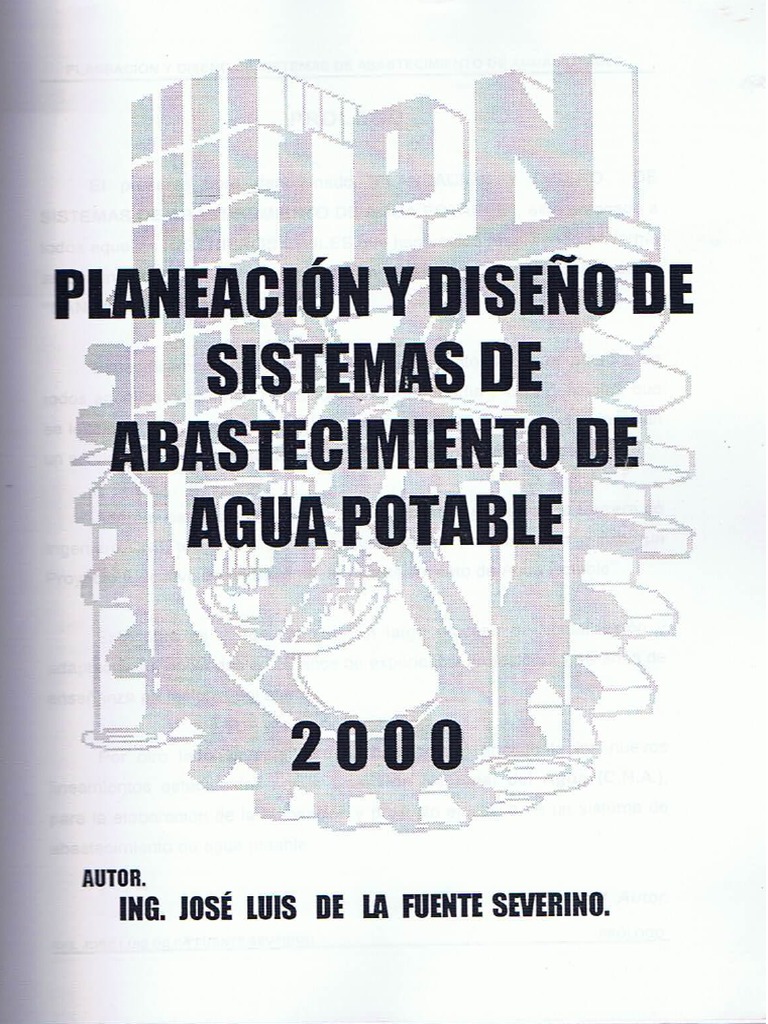 Planeación y Diseño de Sistemas de Abastecimiento de Agua Potable | PDF